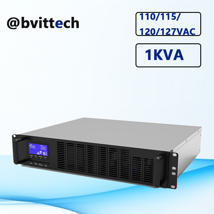 Standard 19' inch Rack type 48VDC to 110/115/120/127VAC UPS 1KVA for Data Room External Battery ...